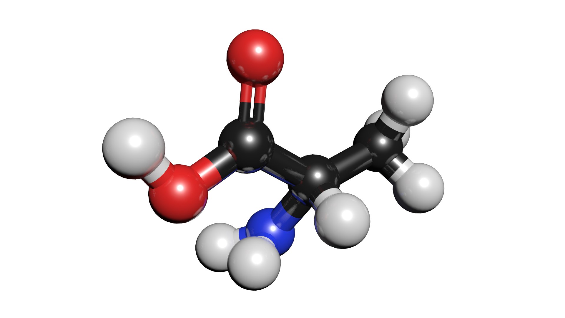 3D Model C3h7no2 Molecule Alanine - TurboSquid 1421056