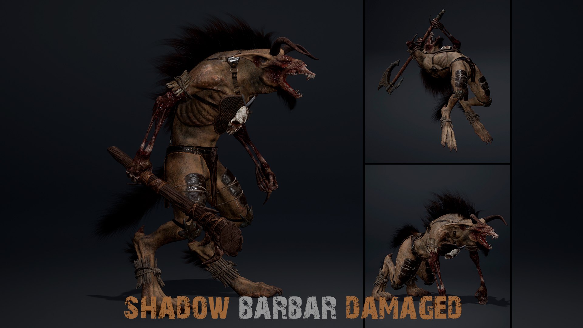 Shadow Barbar Damaged 3D Model - TurboSquid 2320926