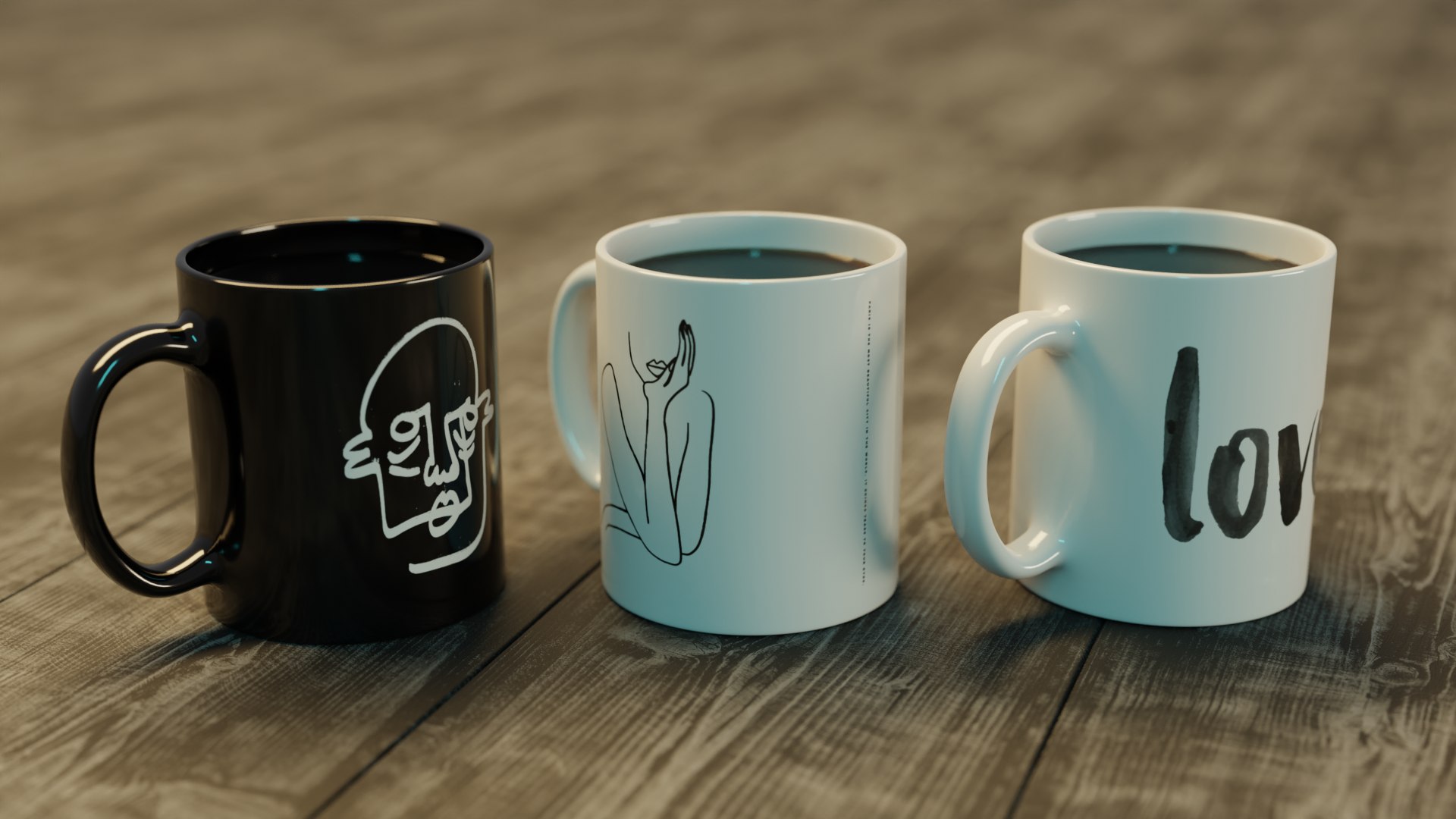 Photorealistic Mug Coffee Designs 3D Model - TurboSquid 1525153