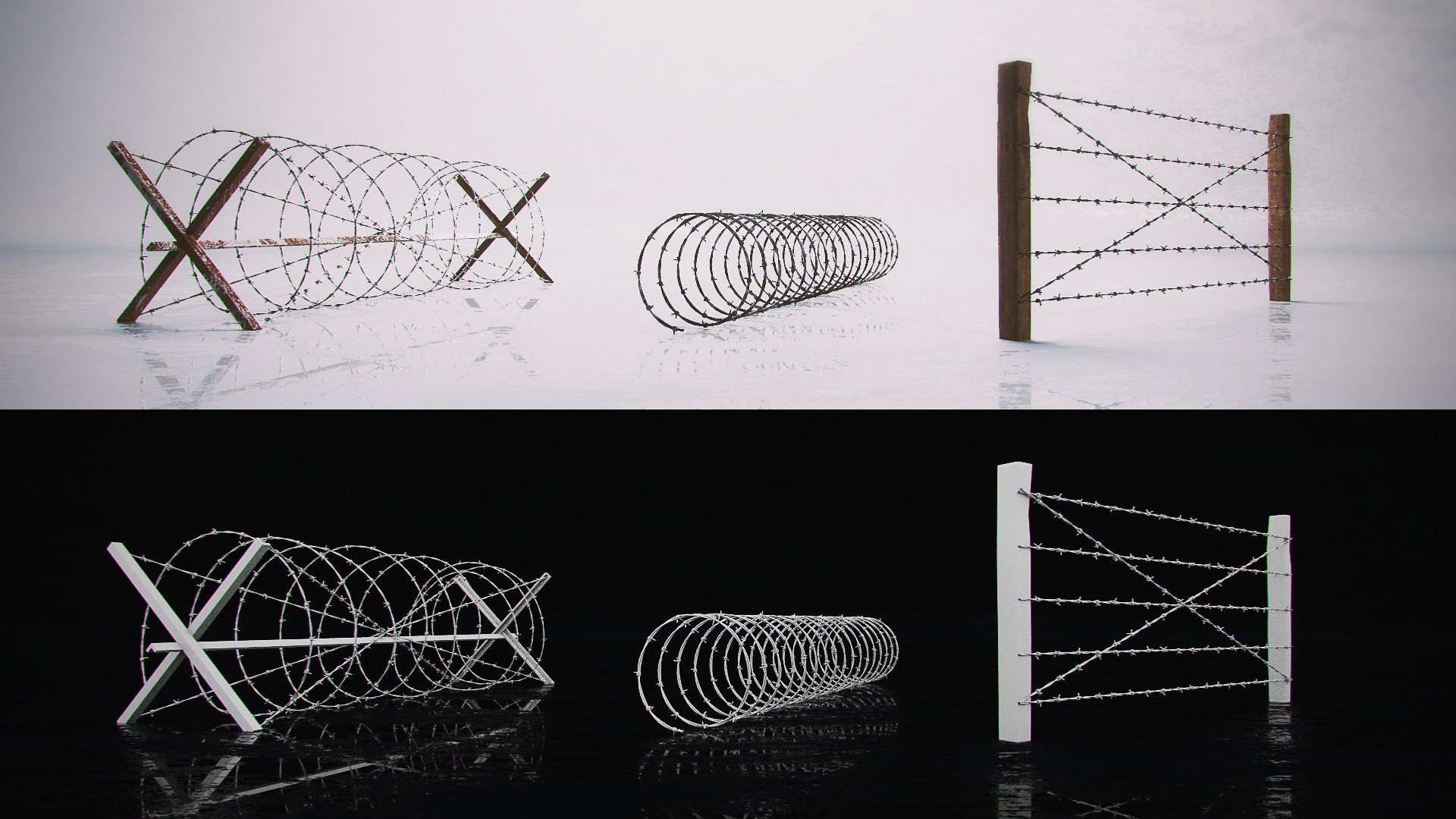 Barbed Wire Set 3D Model - TurboSquid 1970072