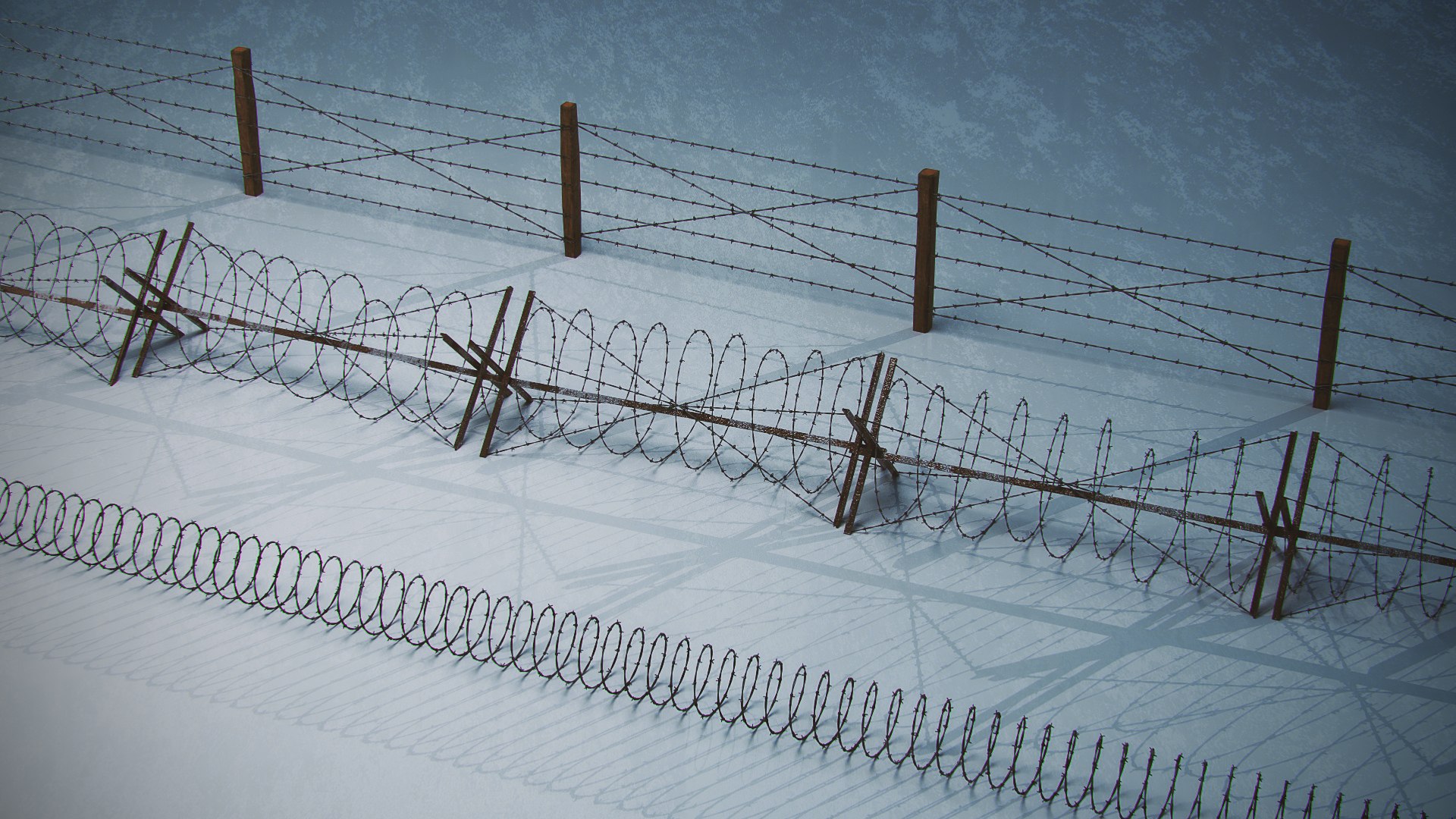 Barbed Wire Set 3D Model - TurboSquid 1970072