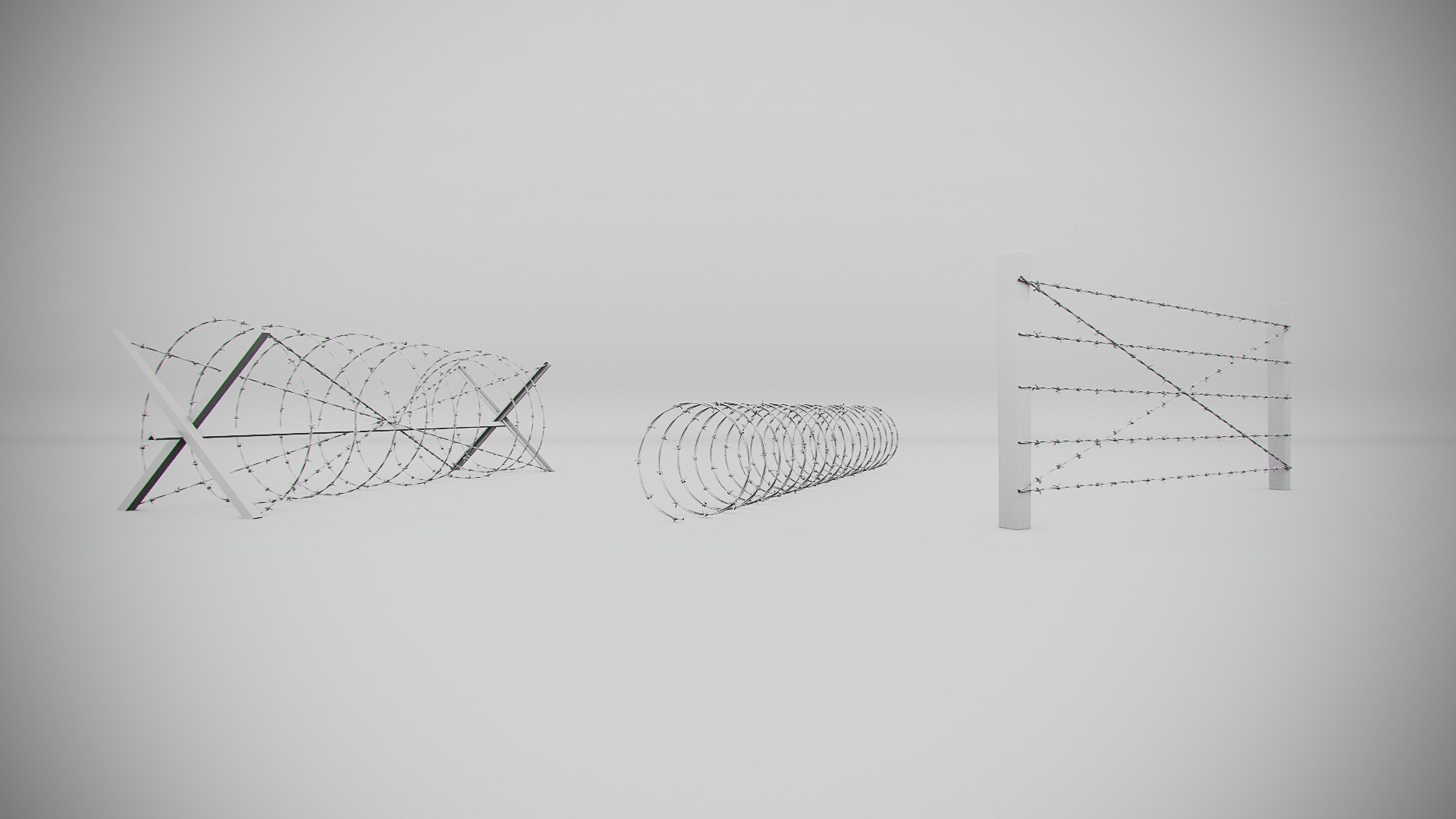 Barbed Wire Set 3D Model - TurboSquid 1970072