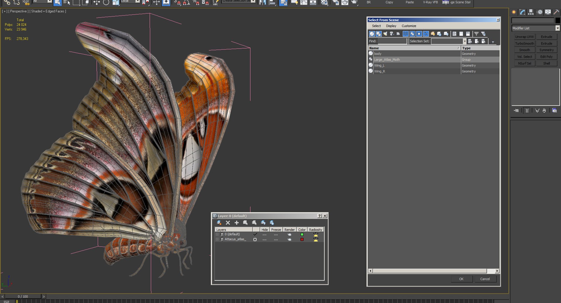 3D Large Atlas Moth Model - TurboSquid 1192482