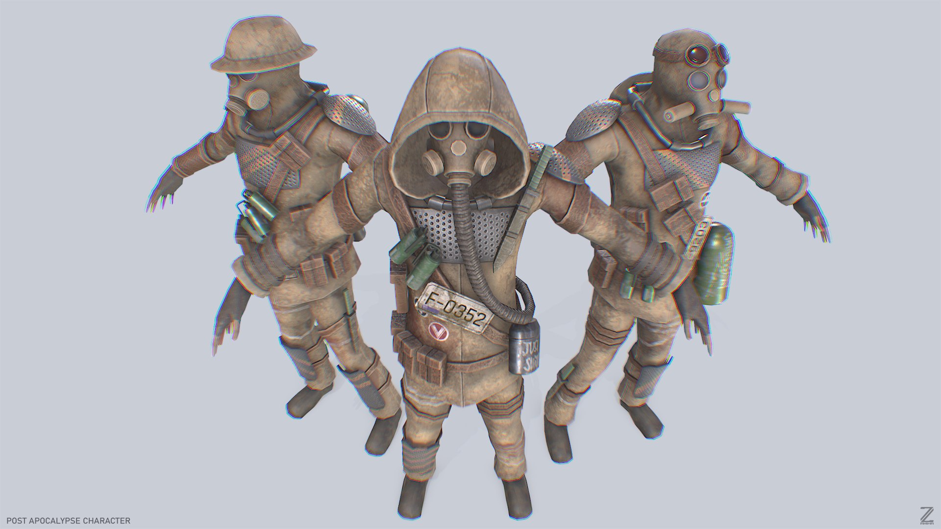 3D Model Post Apocalypse Character Collection - TurboSquid 2233080
