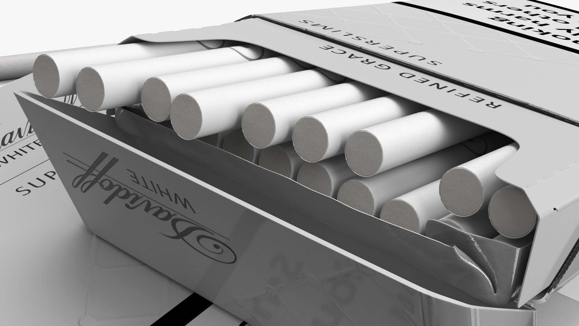 Cigarettes Davidoff White Super Slim Unpacked 3D - TurboSquid 2281779