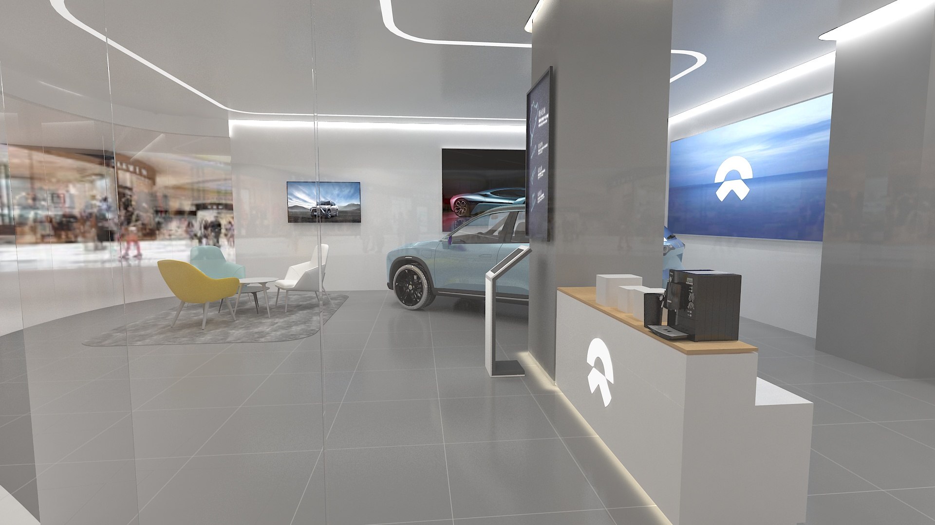 NIO Auto Mall Exhibition Hall 3D Model - TurboSquid 2245428