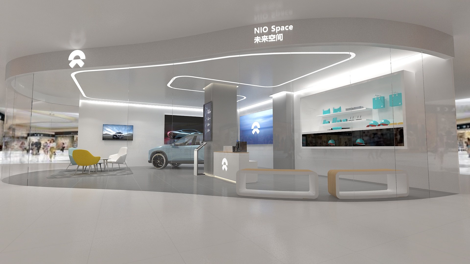 NIO Auto Mall Exhibition Hall 3D Model - TurboSquid 2245428