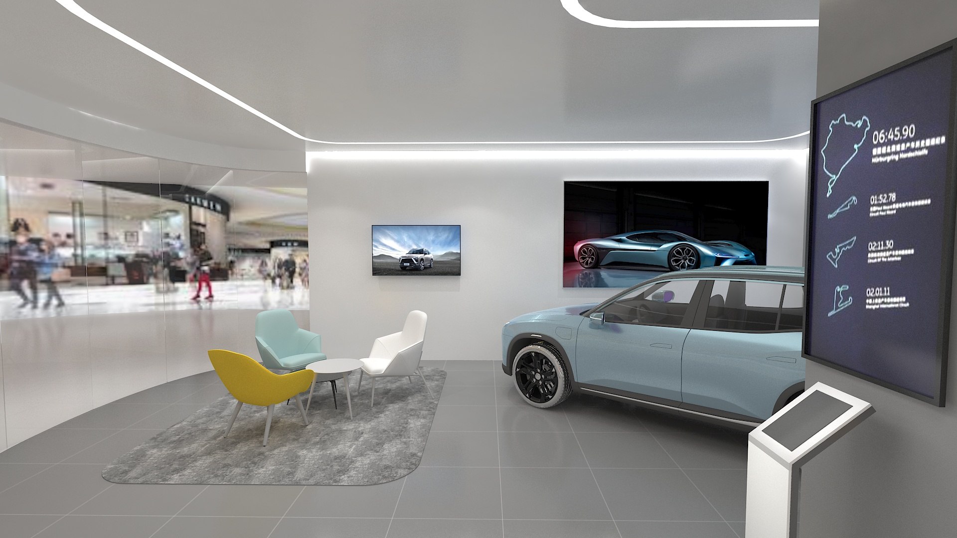 NIO Auto Mall Exhibition Hall 3D Model - TurboSquid 2245428