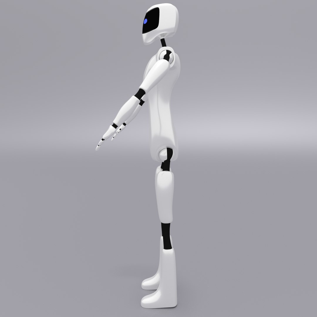 Sleek Cartoon Robot 3d Model