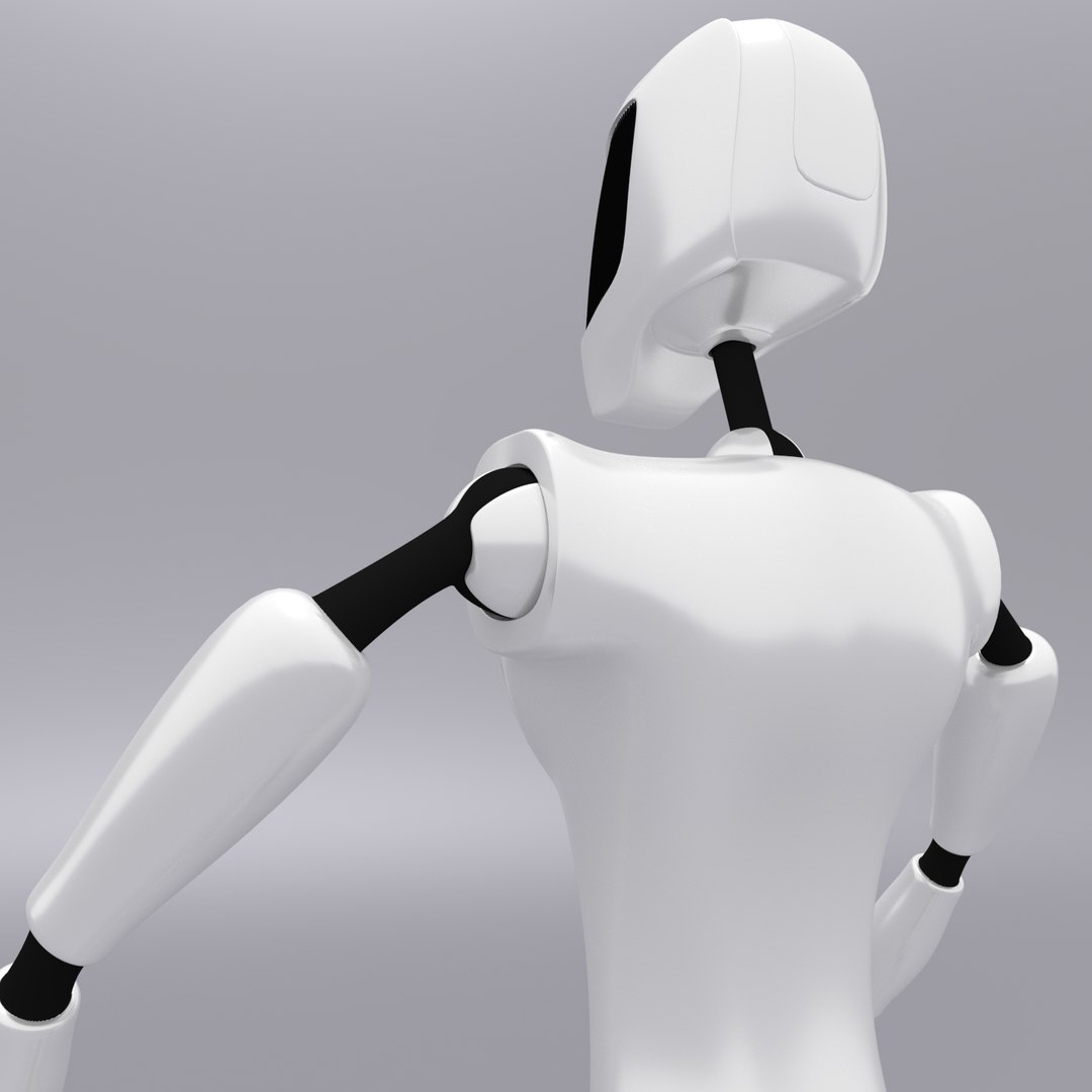 Sleek Cartoon Robot 3d Model