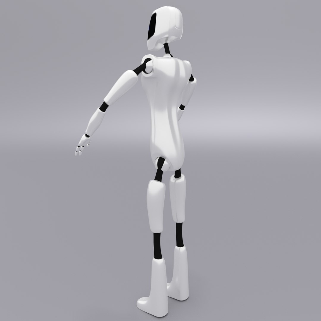 Sleek Cartoon Robot 3d Model