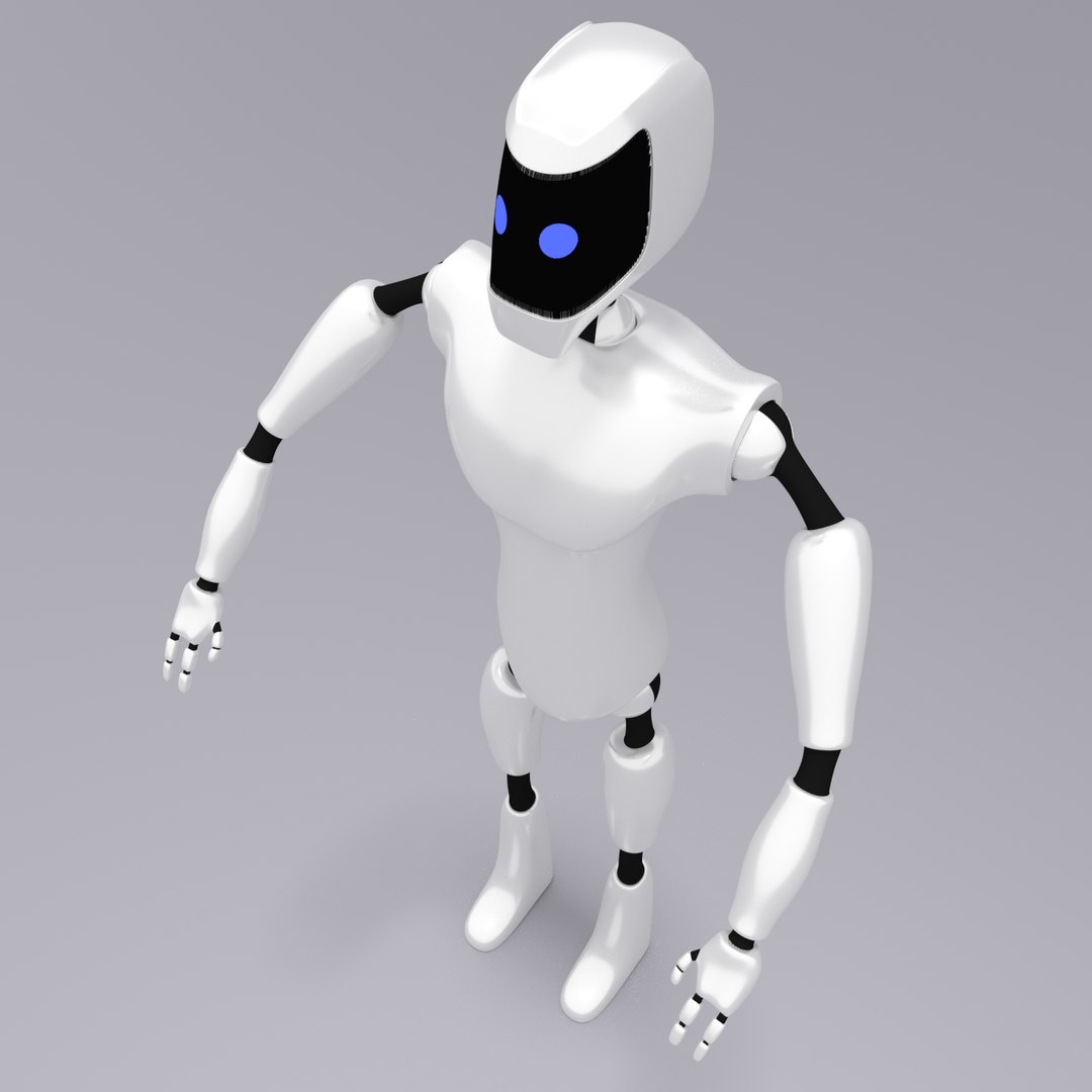 Sleek Cartoon Robot 3d Model