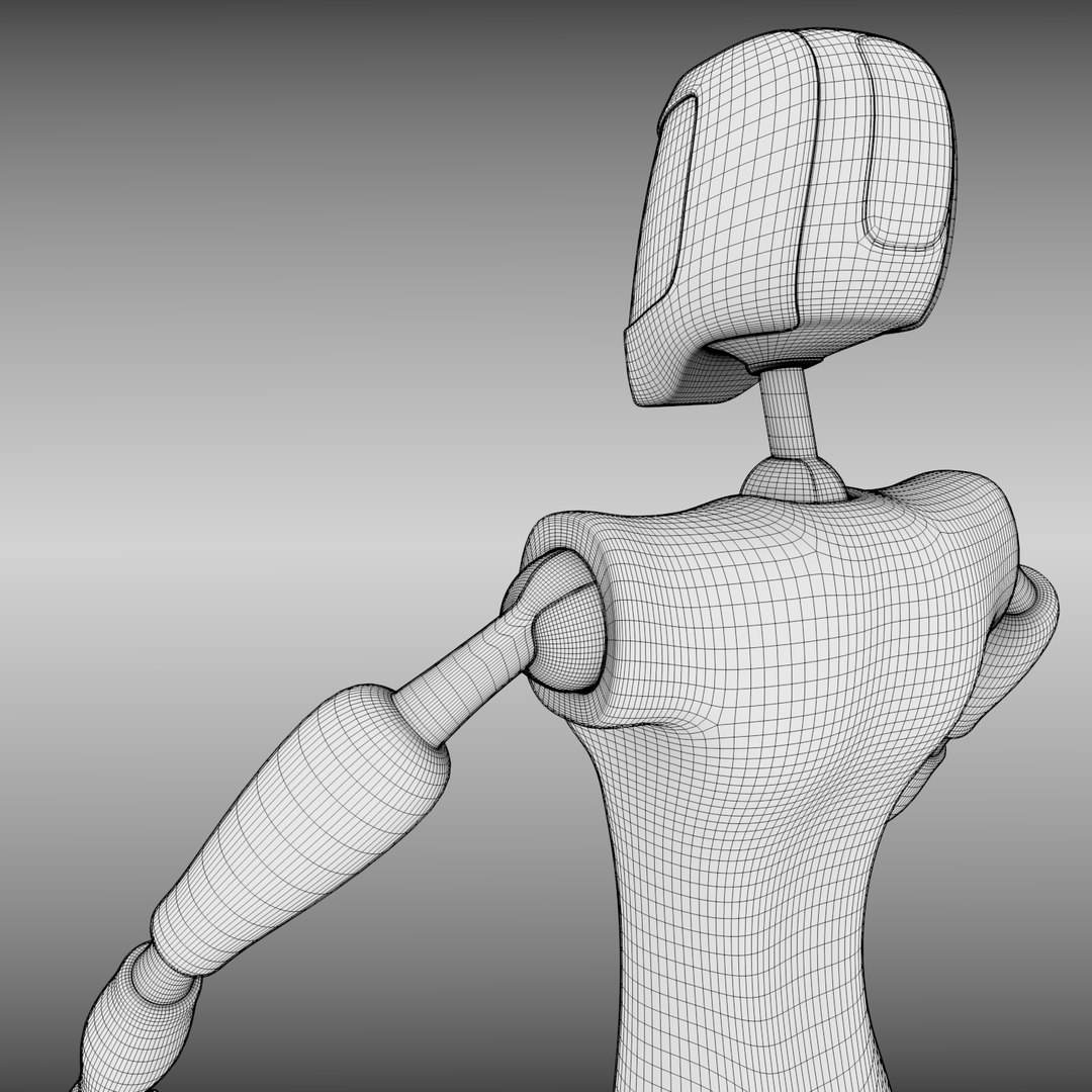 Sleek Cartoon Robot 3d Model