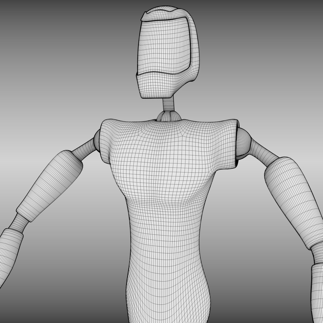 Sleek Cartoon Robot 3d Model