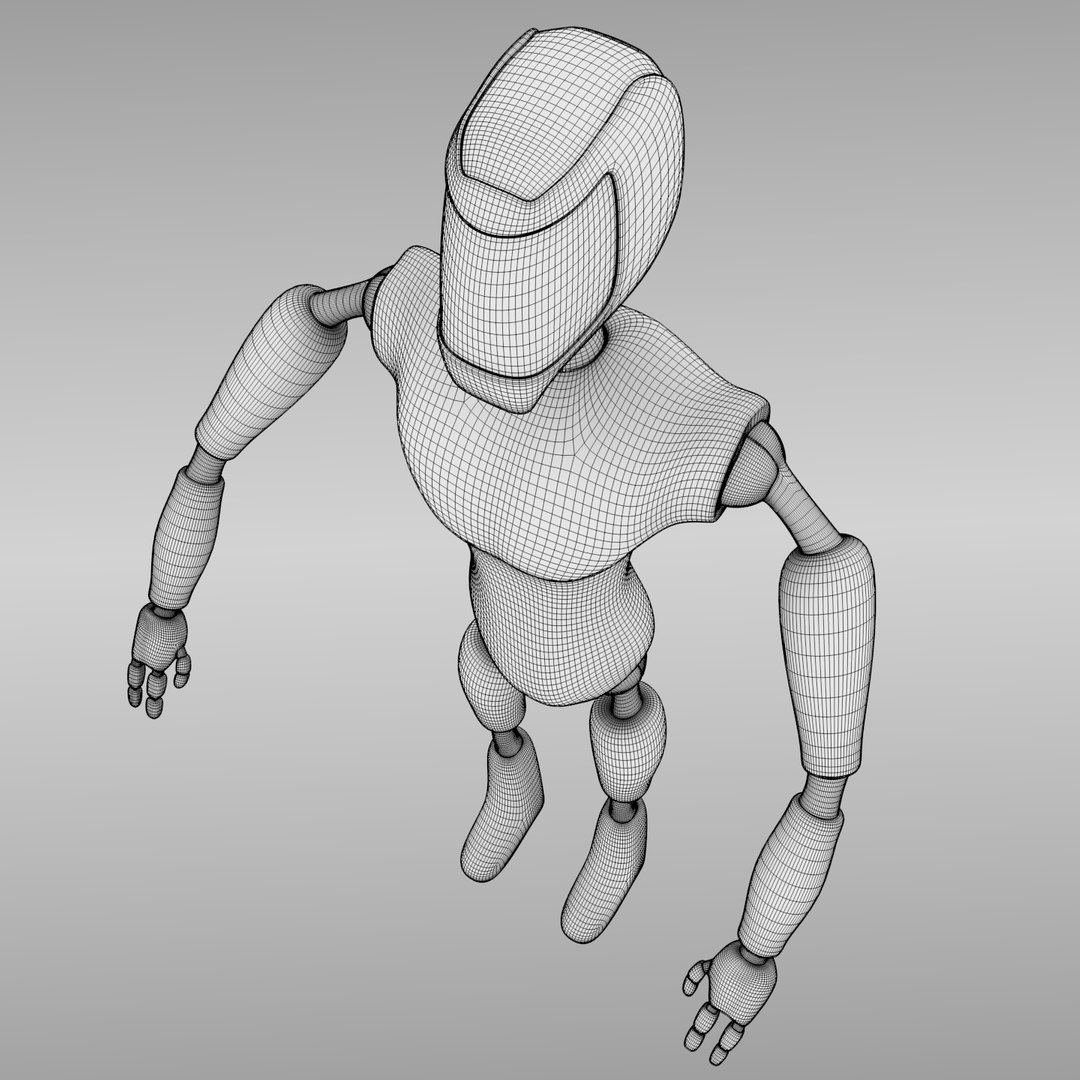 Sleek Cartoon Robot 3d Model