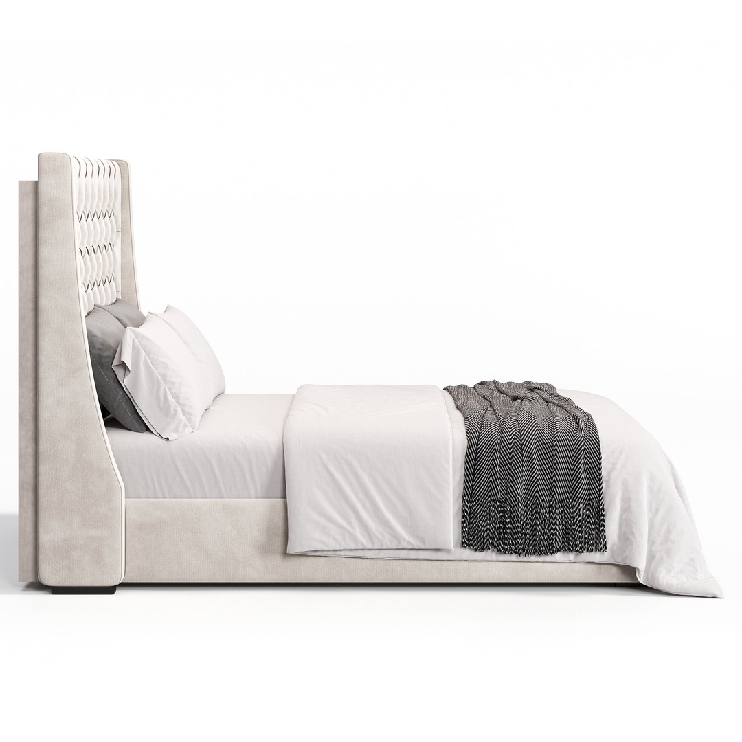 3D Barron Beds Zoya Grandeur Curved Wingback Bed Frame - TurboSquid 2319759