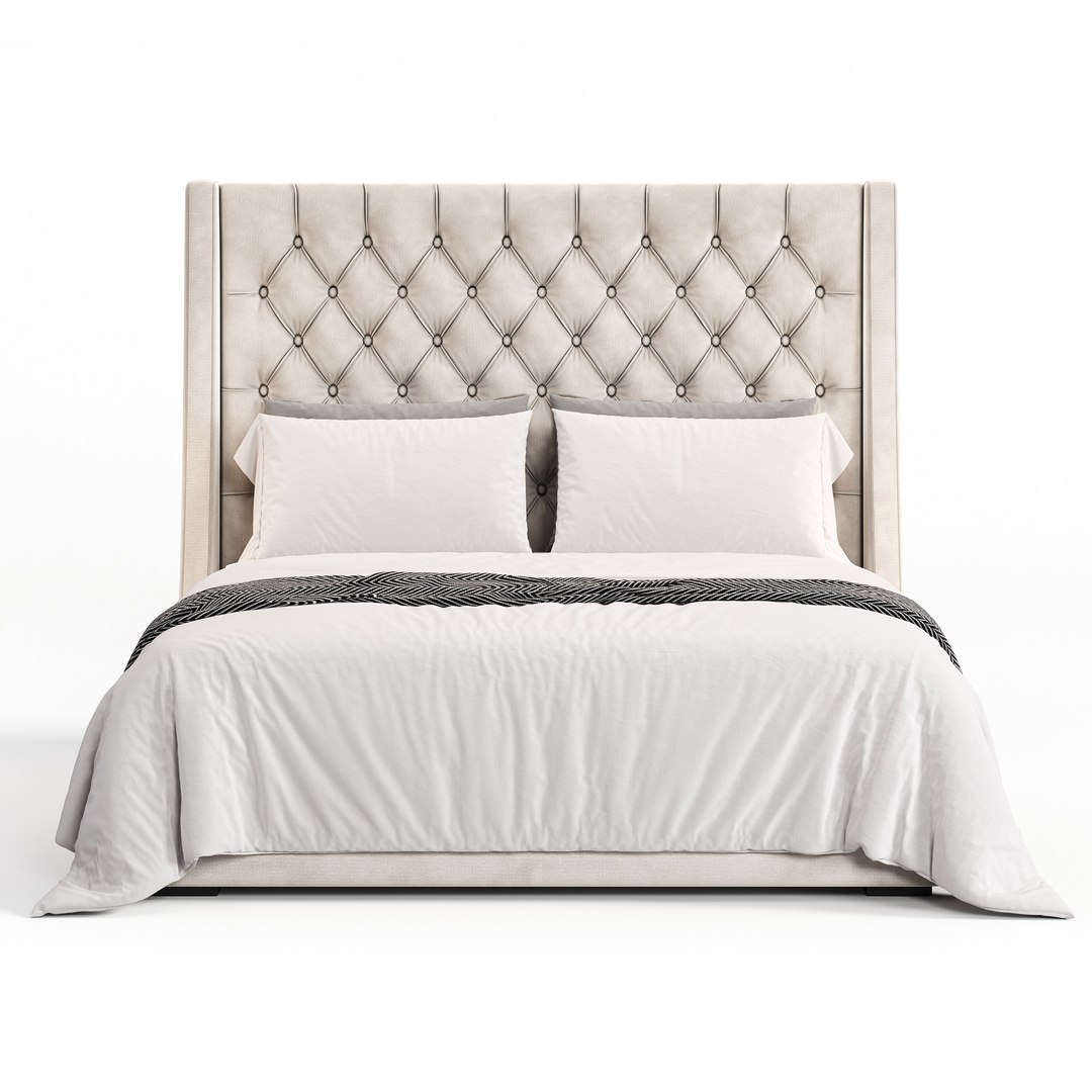 3D Barron Beds Zoya Grandeur Curved Wingback Bed Frame - TurboSquid 2319759