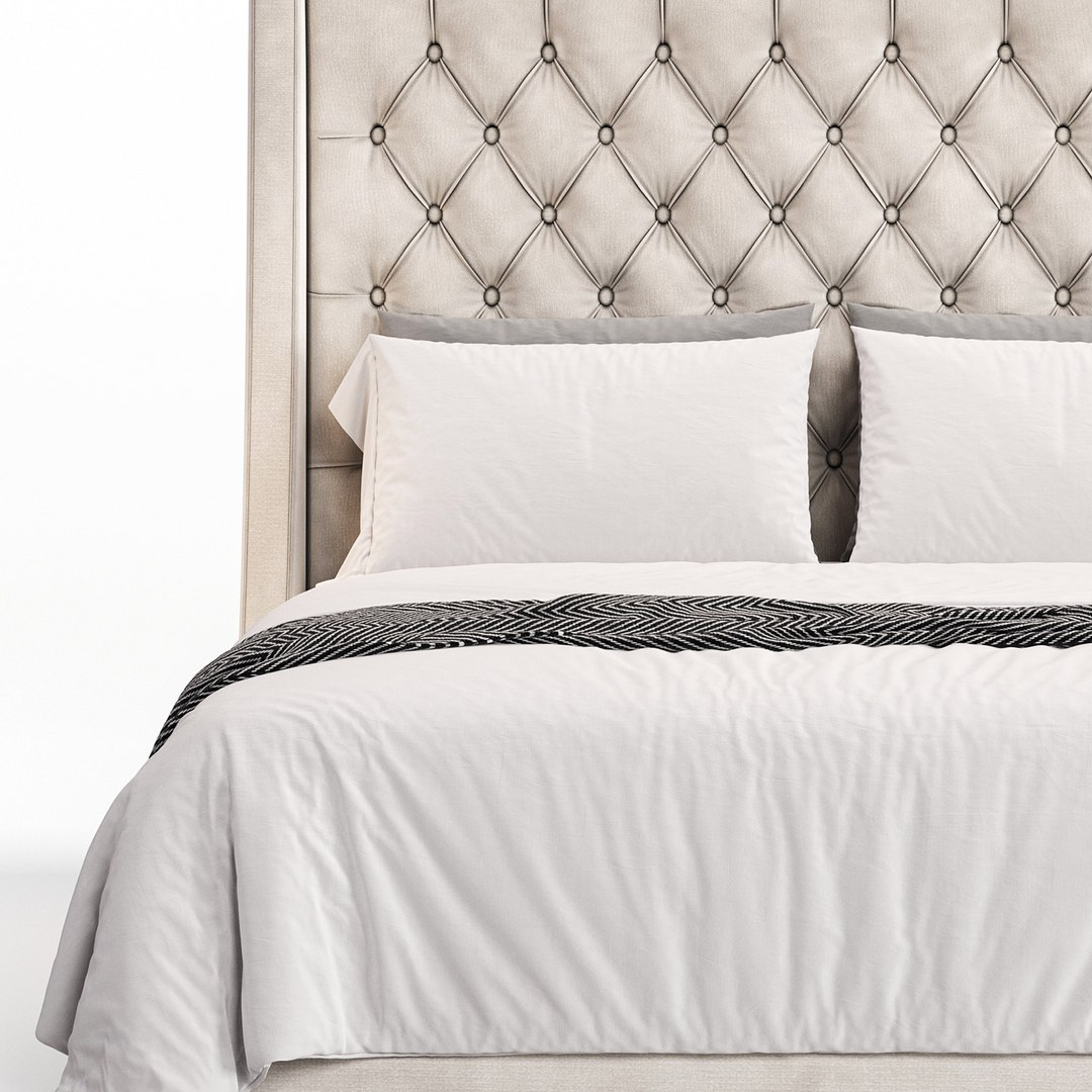 3D Barron Beds Zoya Grandeur Curved Wingback Bed Frame - TurboSquid 2319759