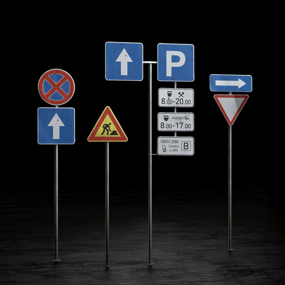 3D Traffic Signs Model - TurboSquid 1982428