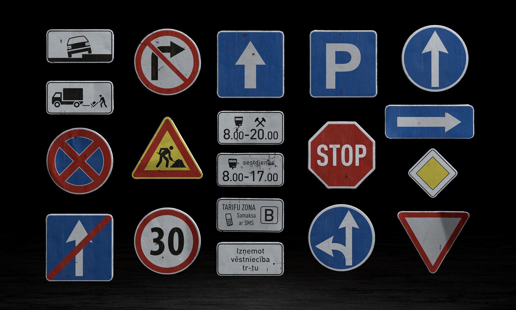 3D Traffic Signs Model - TurboSquid 1982428