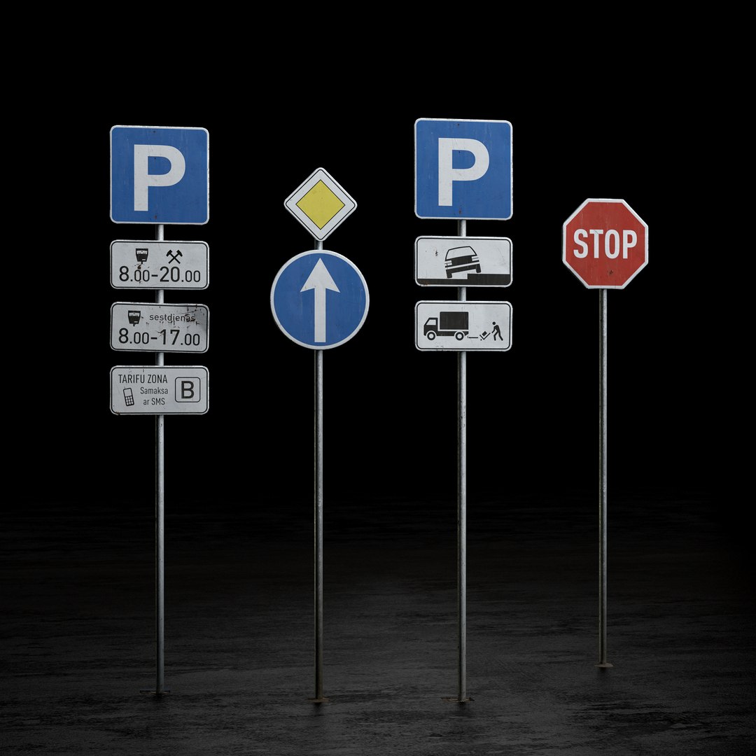 3D Traffic Signs Model - TurboSquid 1982428