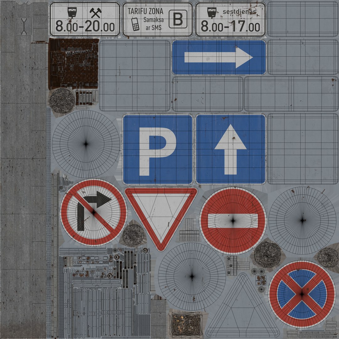 3D Traffic Signs Model - TurboSquid 1982428
