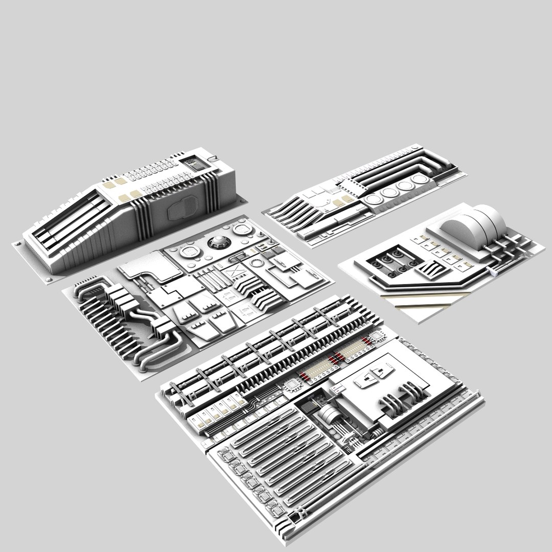 3D sci-fi greebles pack engine model - TurboSquid 1262437
