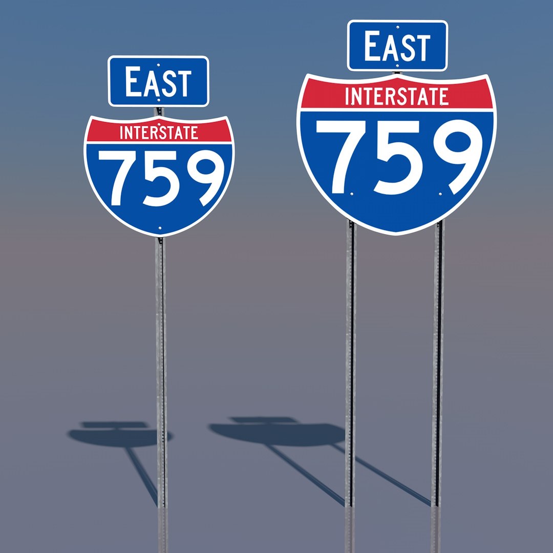 Interstate 759 East Highway Sign 3d C4d