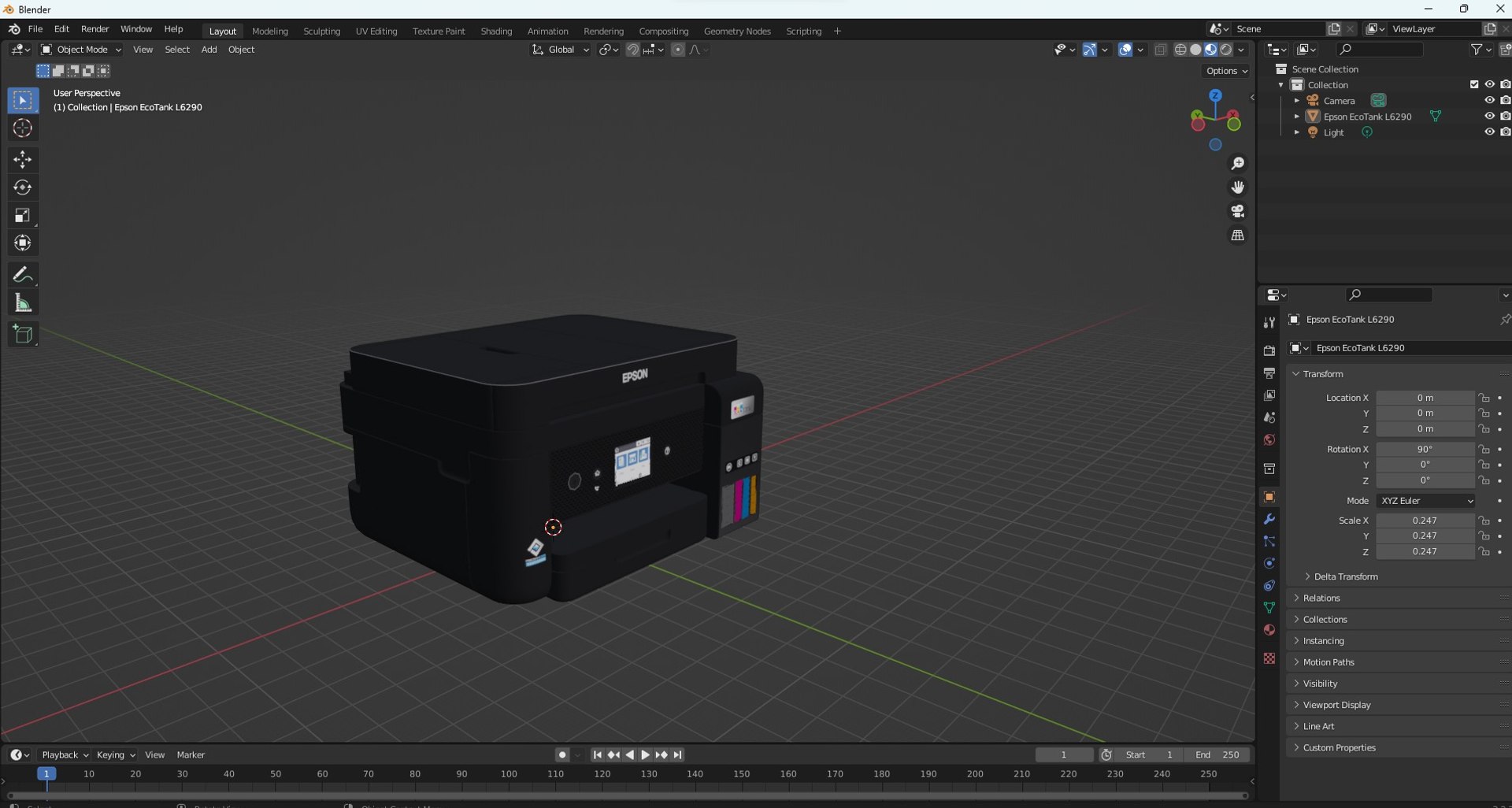 3D Epson EcoTank L6290 Printer Model - TurboSquid 2030760