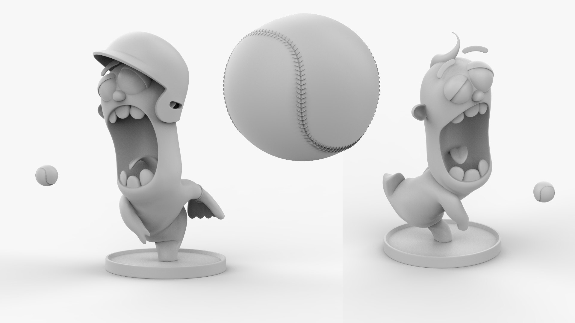Baseball Player Cartoon Character Model - TurboSquid 1886904