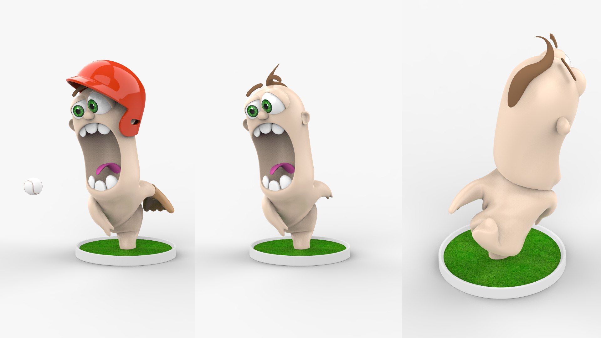 Baseball Player Cartoon Character Model - TurboSquid 1886904