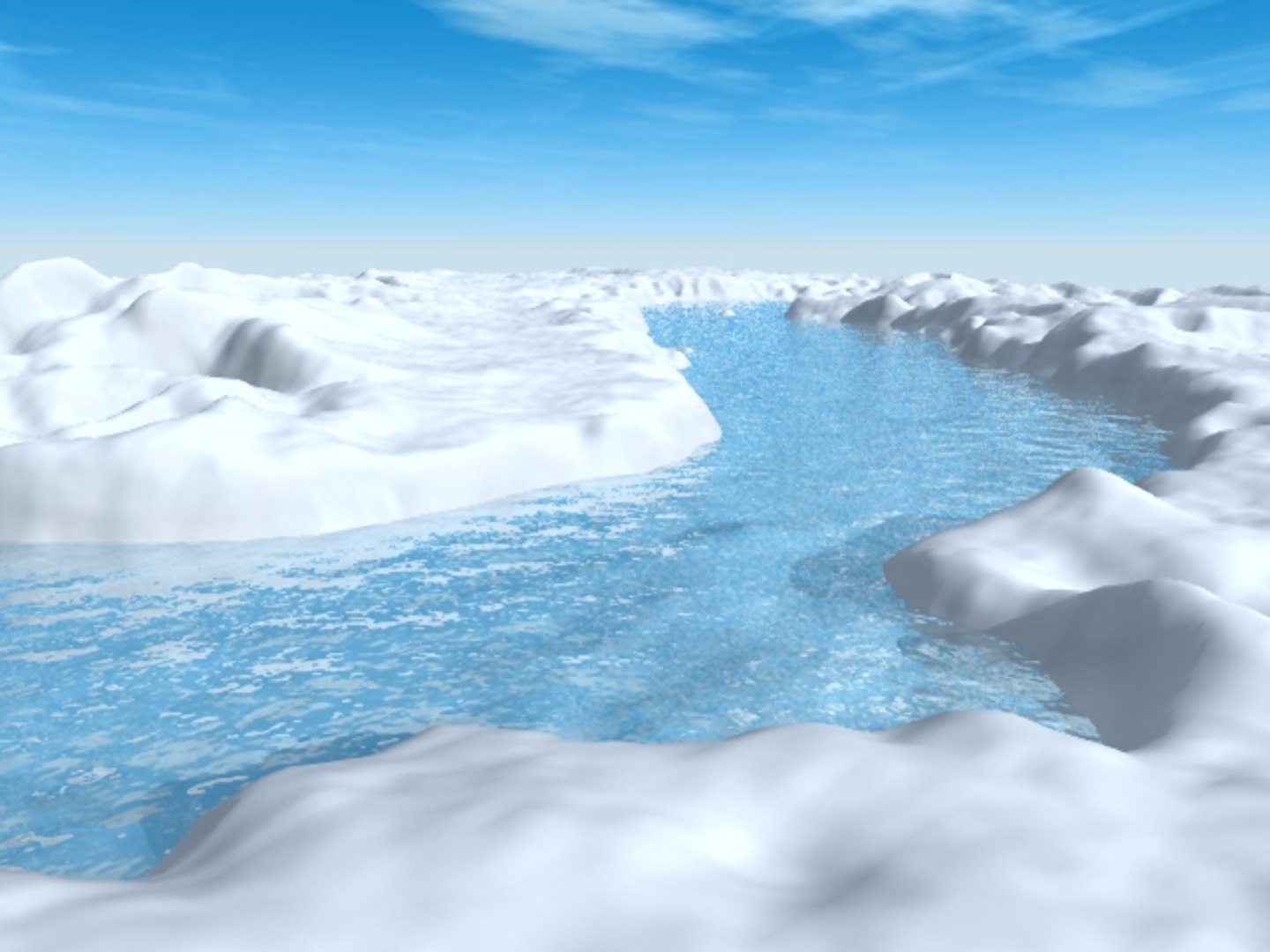 River Valley Terrain Landscape 3d Max