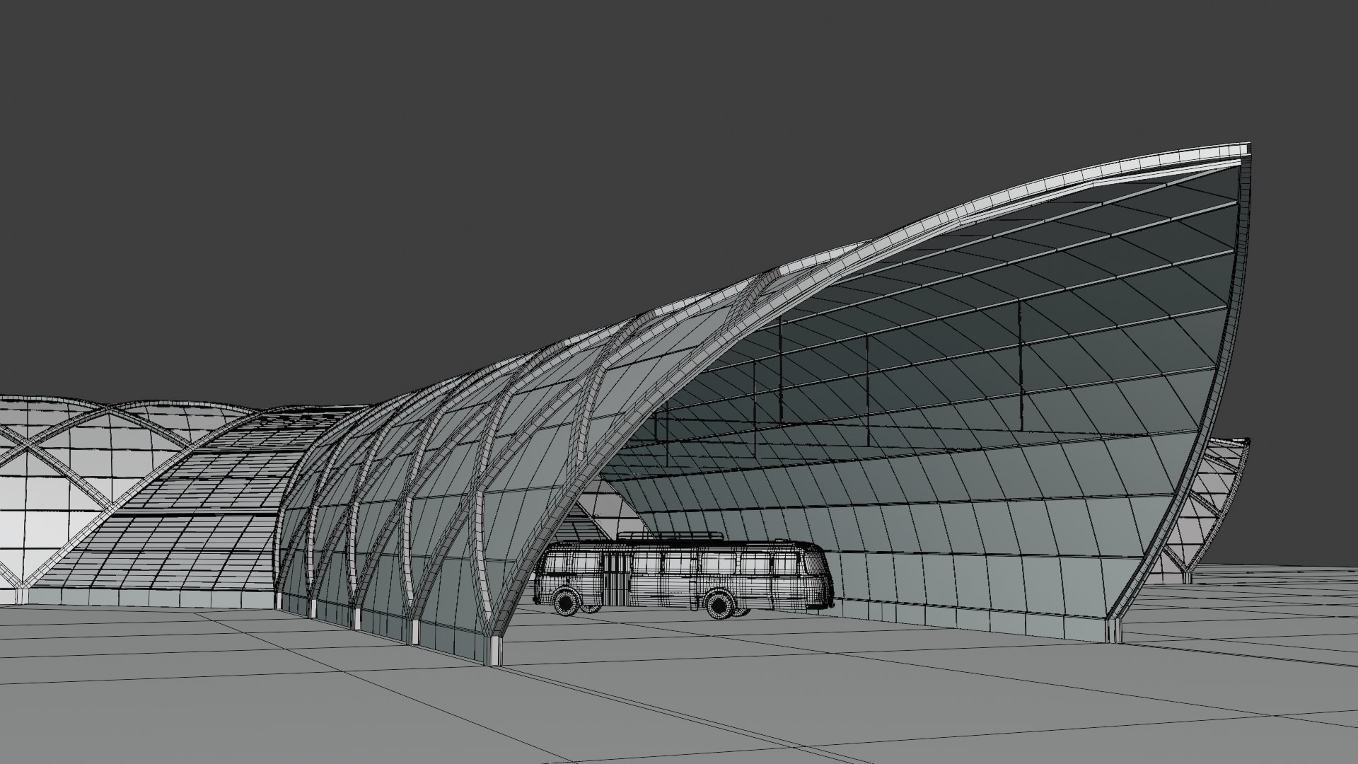 Museum With Car And Bus Model - TurboSquid 2036875