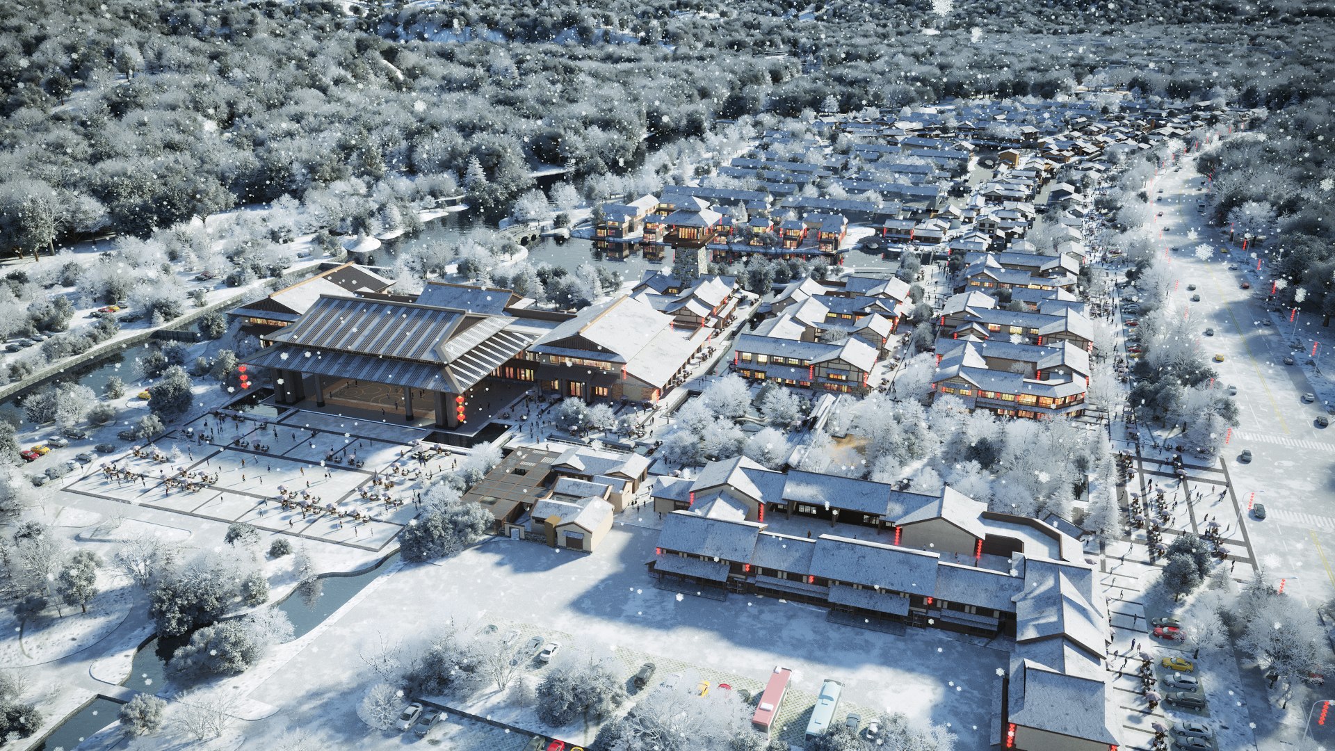 Ancient Town Snow Scene Model - TurboSquid 2066920