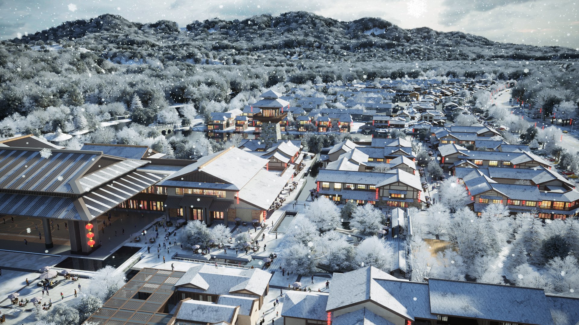Ancient Town Snow Scene Model - TurboSquid 2066920
