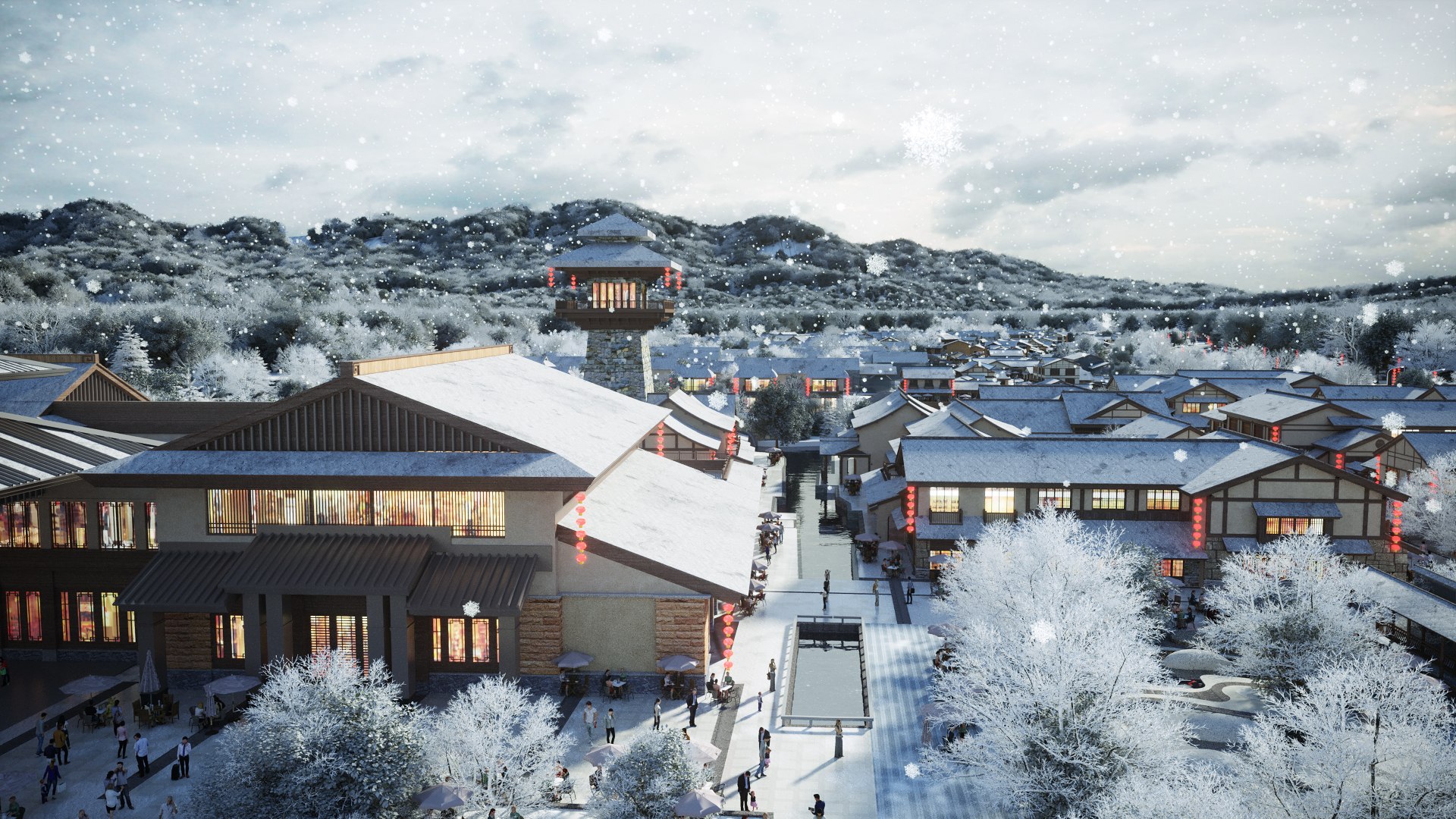 Ancient Town Snow Scene Model - TurboSquid 2066920