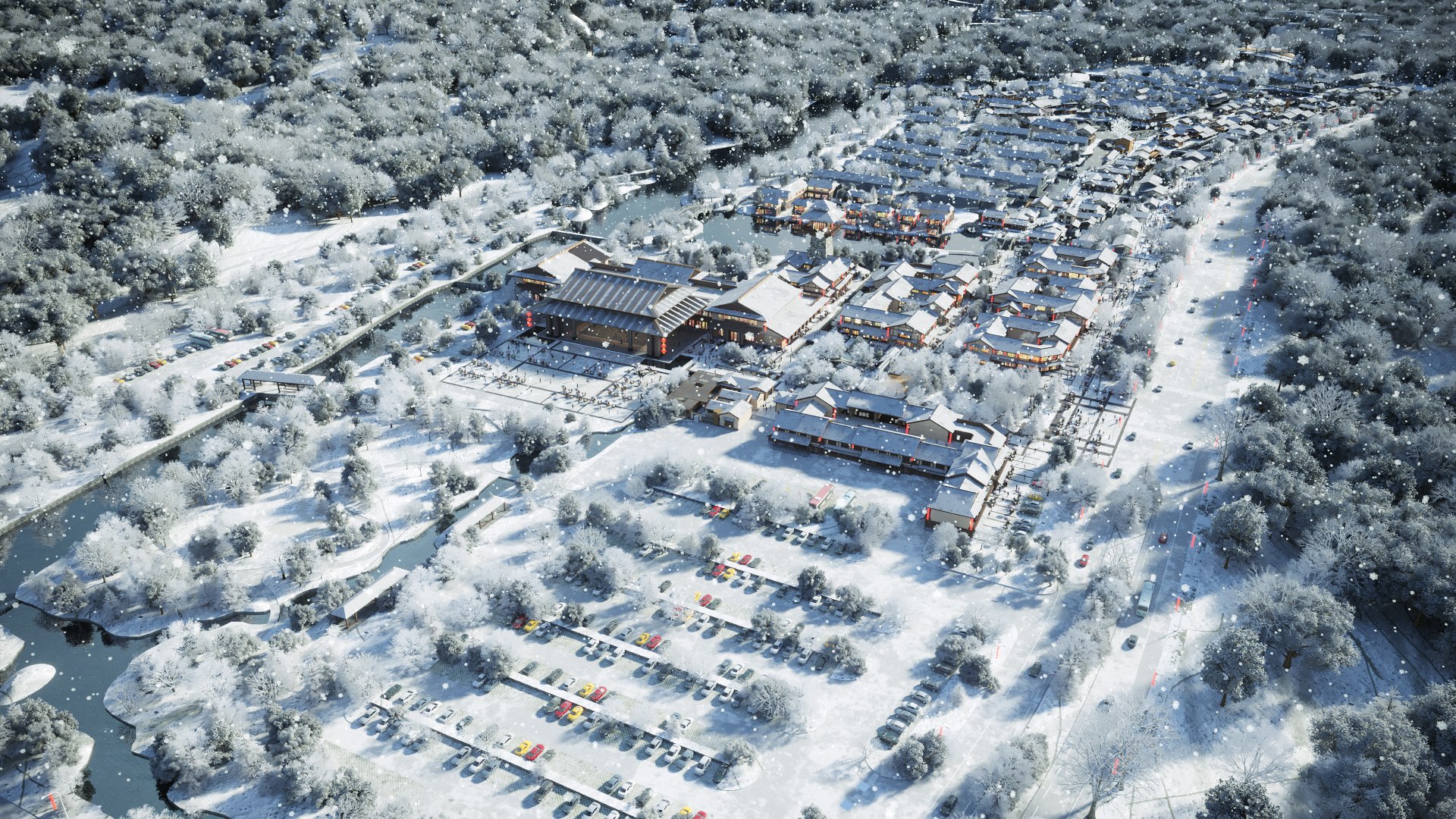 Ancient Town Snow Scene Model - TurboSquid 2066920