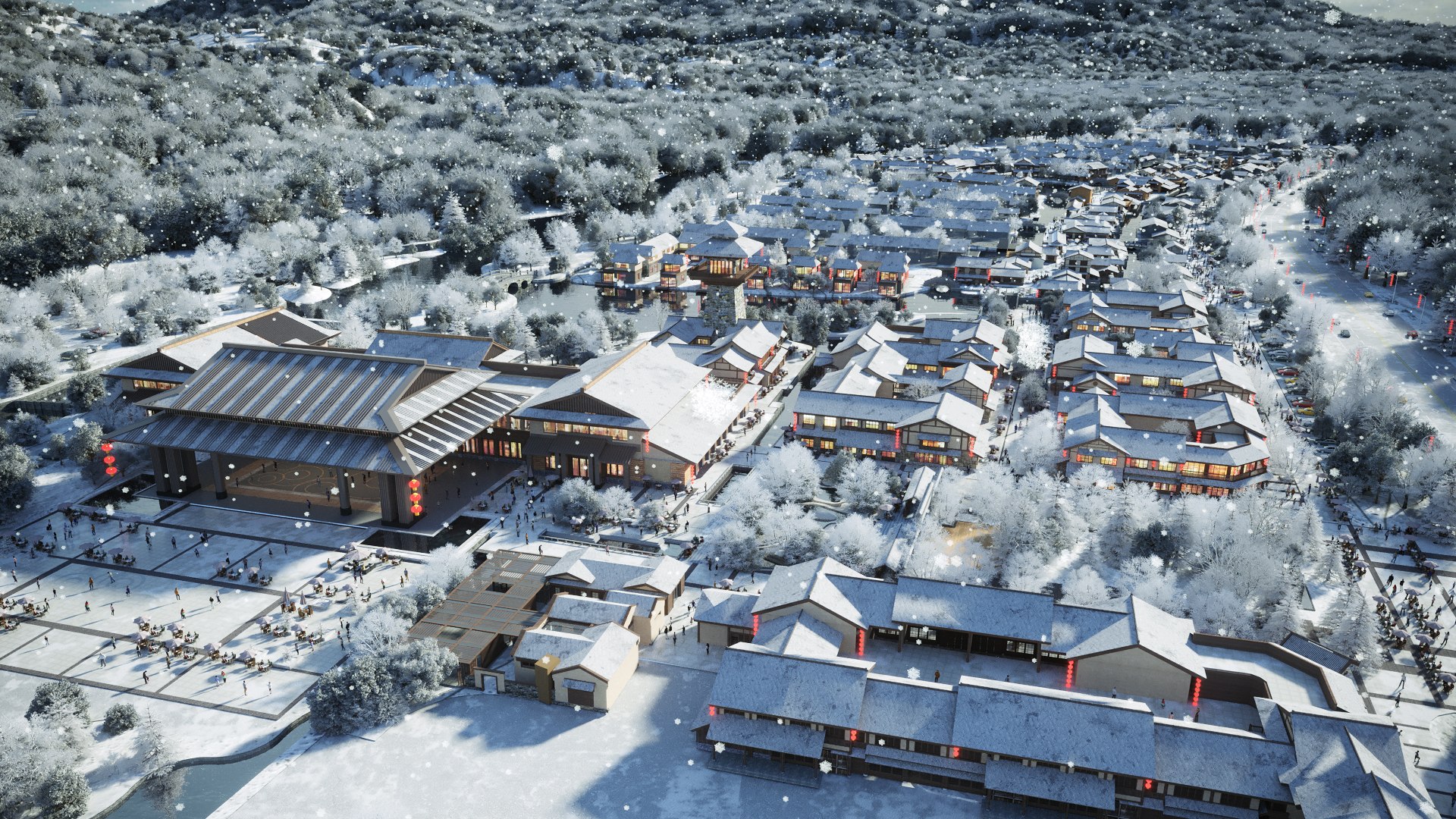 Ancient Town Snow Scene Model - TurboSquid 2066920