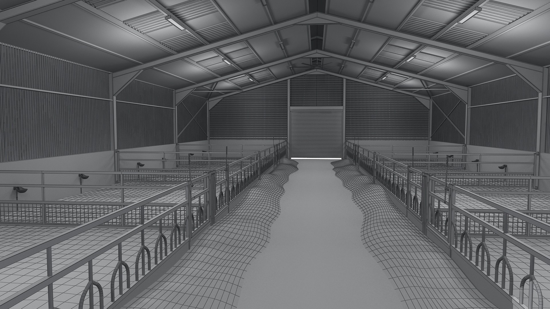 3D Sheep Barn Empty - TurboSquid 2349447