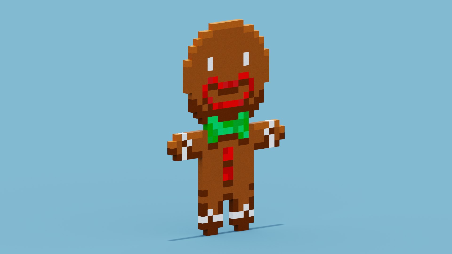 Pixel Gingerbread Man 3D model - TurboSquid 2001310