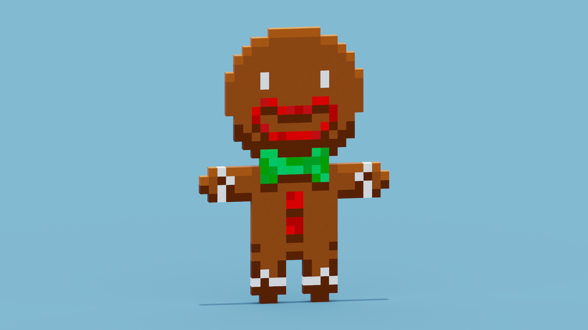 Pixel Gingerbread Man 3D model - TurboSquid 2001310