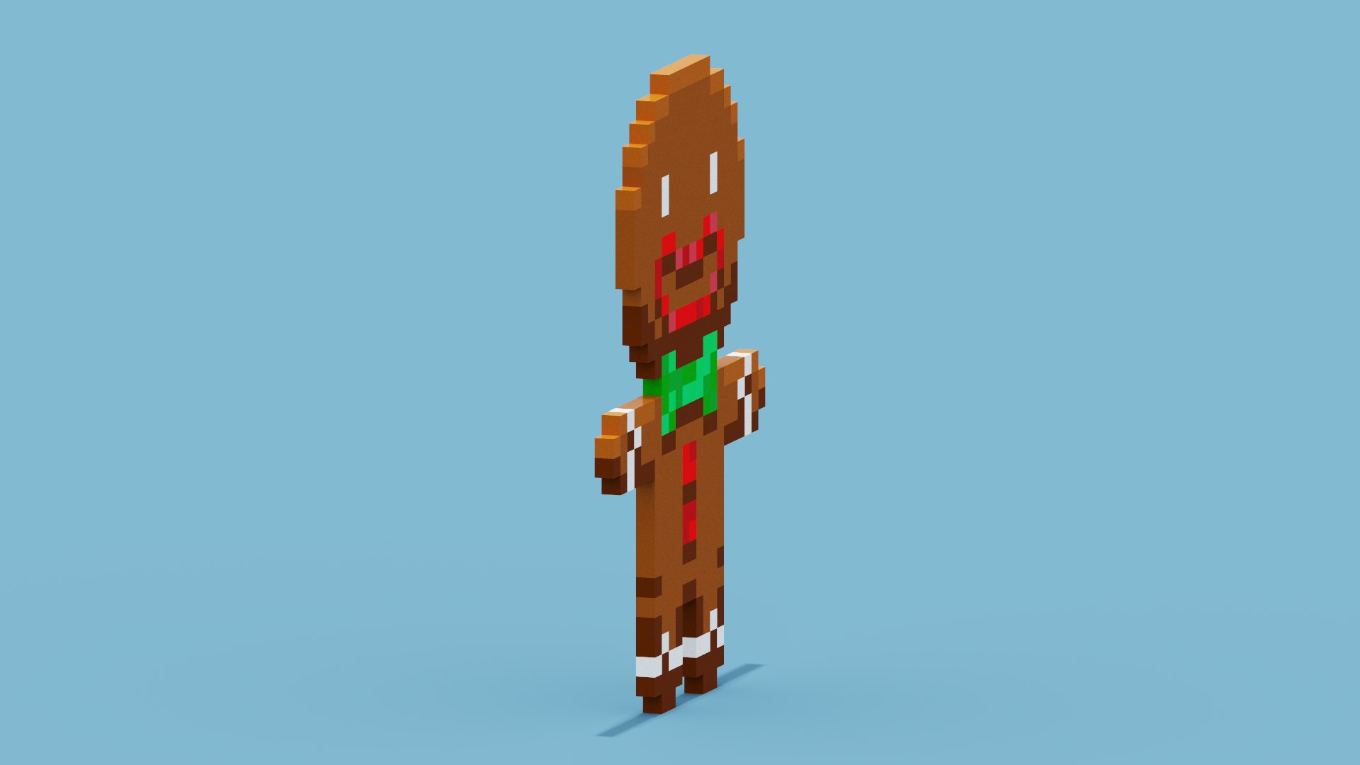Pixel Gingerbread Man 3D model - TurboSquid 2001310
