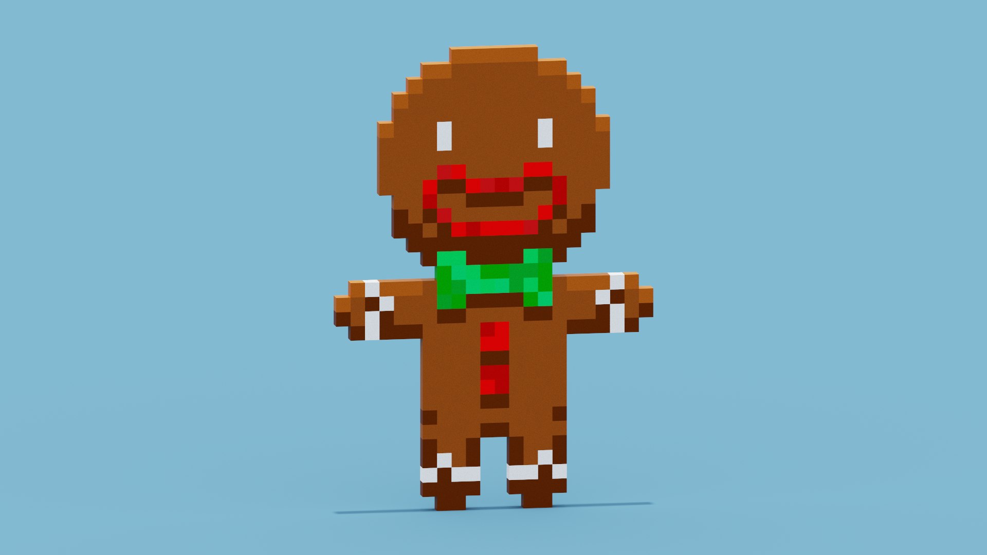 Pixel Gingerbread Man 3D model - TurboSquid 2001310