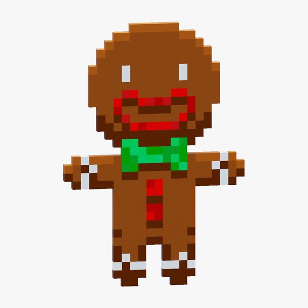 Pixel Gingerbread Man 3D model - TurboSquid 2001310
