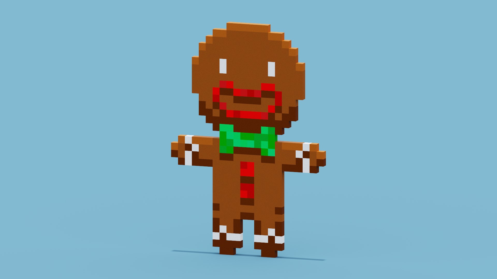 Pixel Gingerbread Man 3D model - TurboSquid 2001310