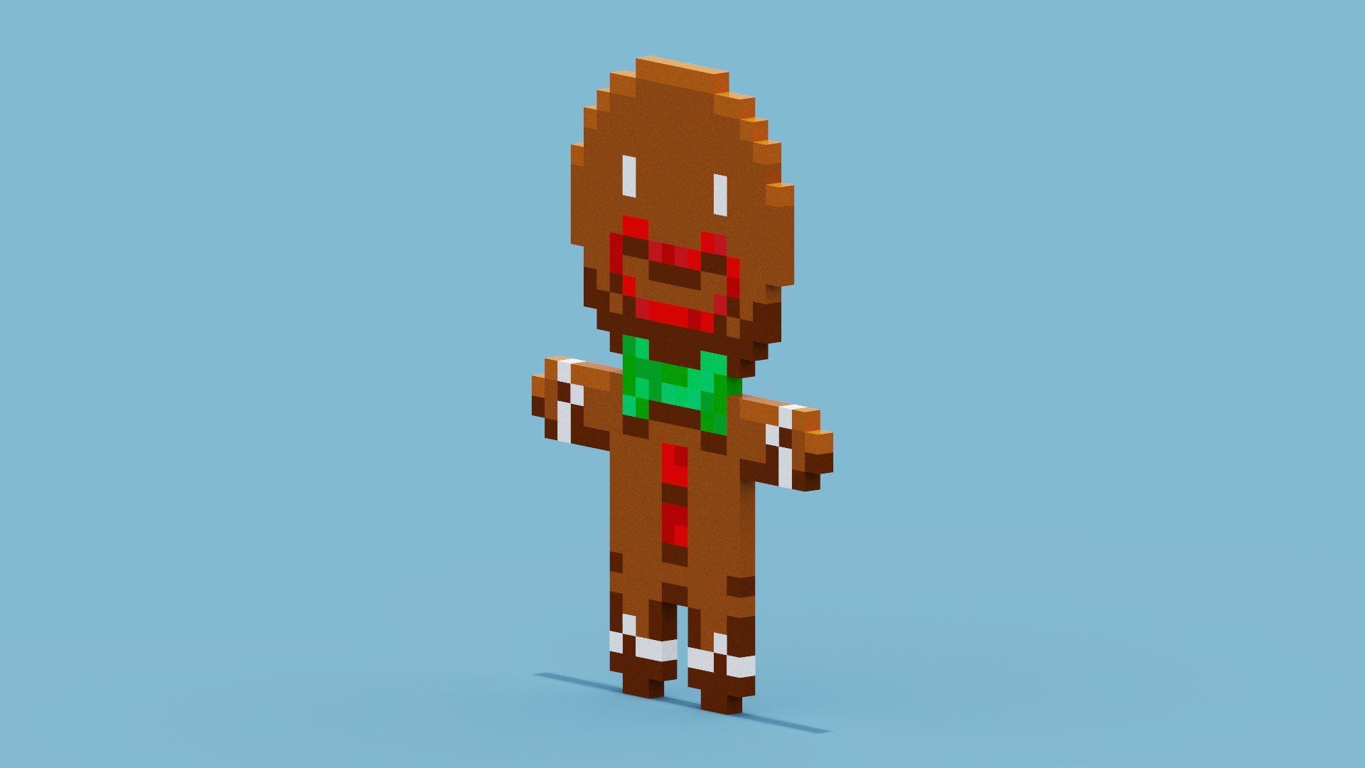 Pixel Gingerbread Man 3D model - TurboSquid 2001310