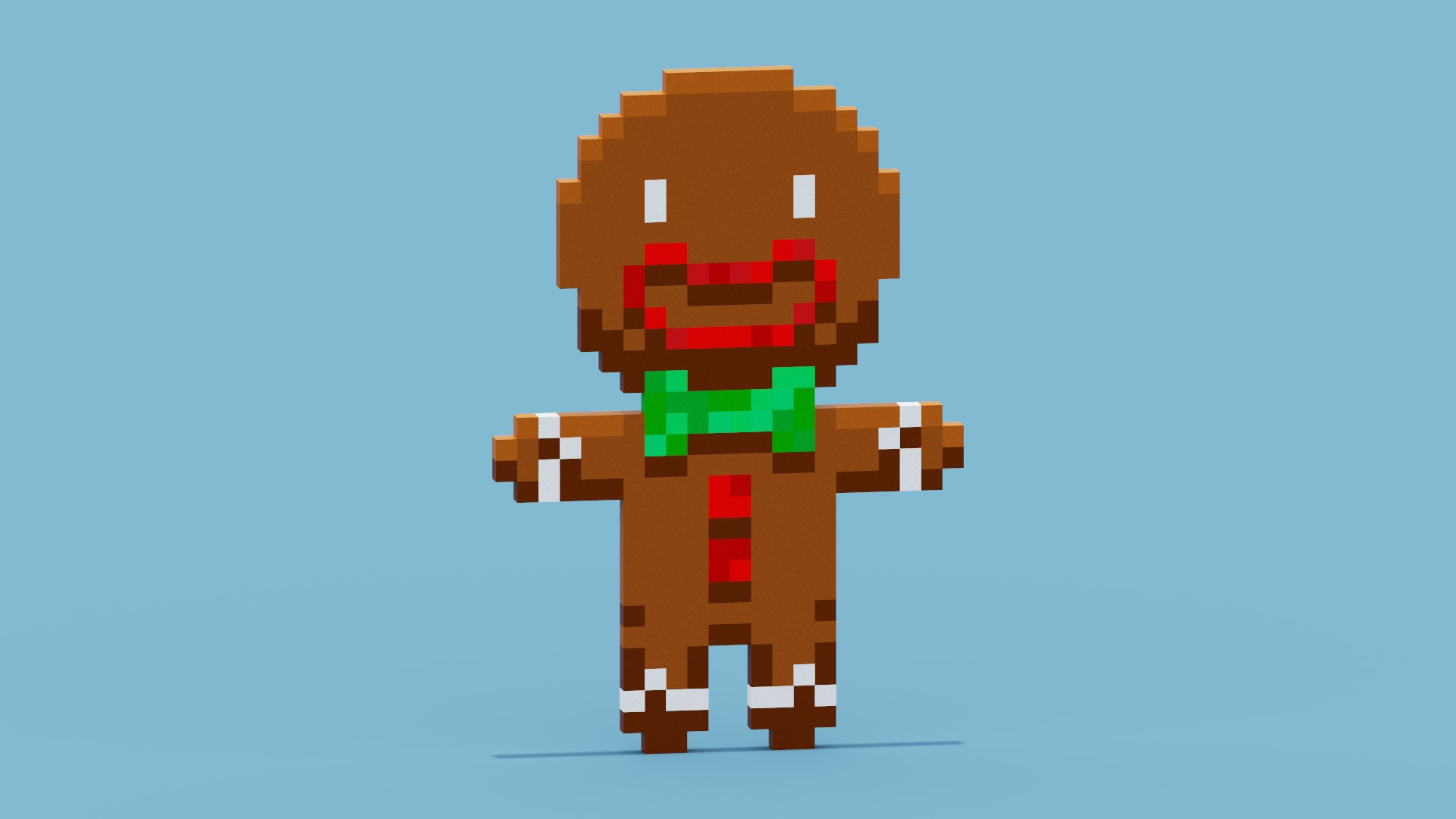 Pixel Gingerbread Man 3D model - TurboSquid 2001310