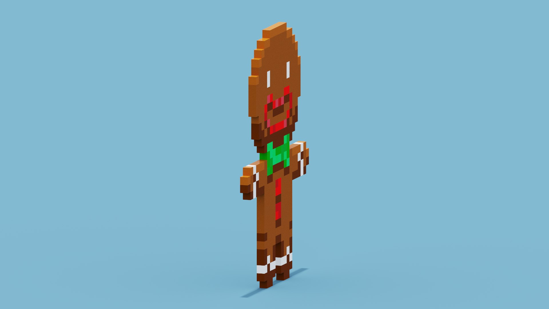 Pixel Gingerbread Man 3D model - TurboSquid 2001310