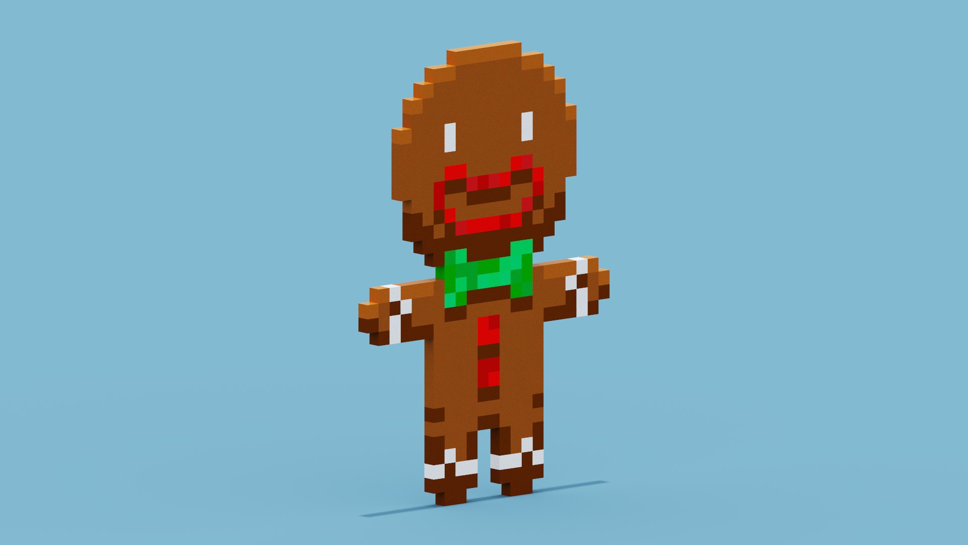 Pixel Gingerbread Man 3D model - TurboSquid 2001310