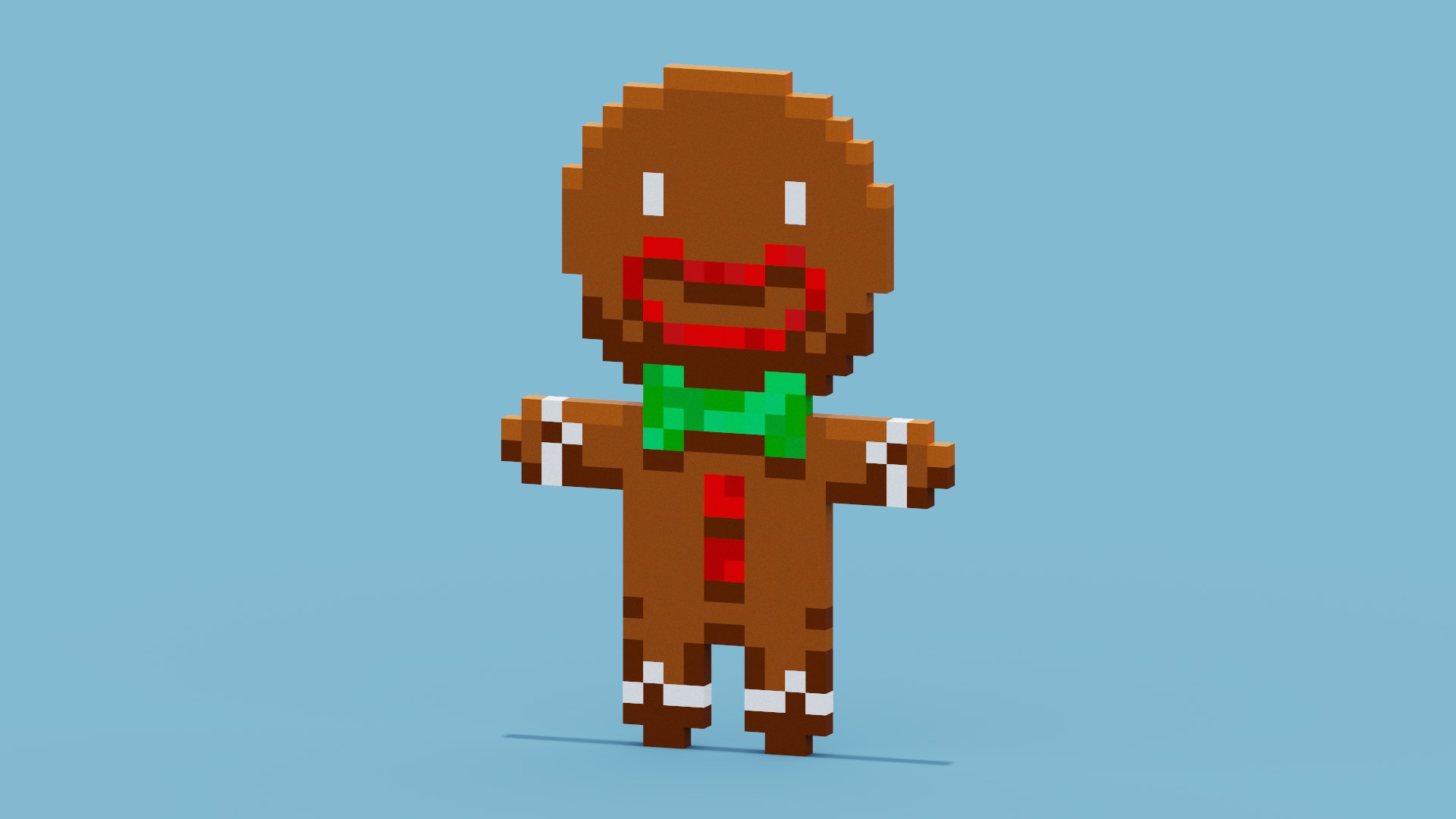 Pixel Gingerbread Man 3D model - TurboSquid 2001310